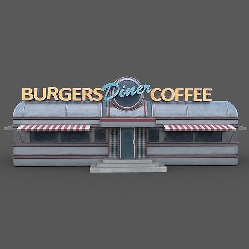 3D model Vintage Diner Worn Game Ready VR / AR / low-poly | CGTrader