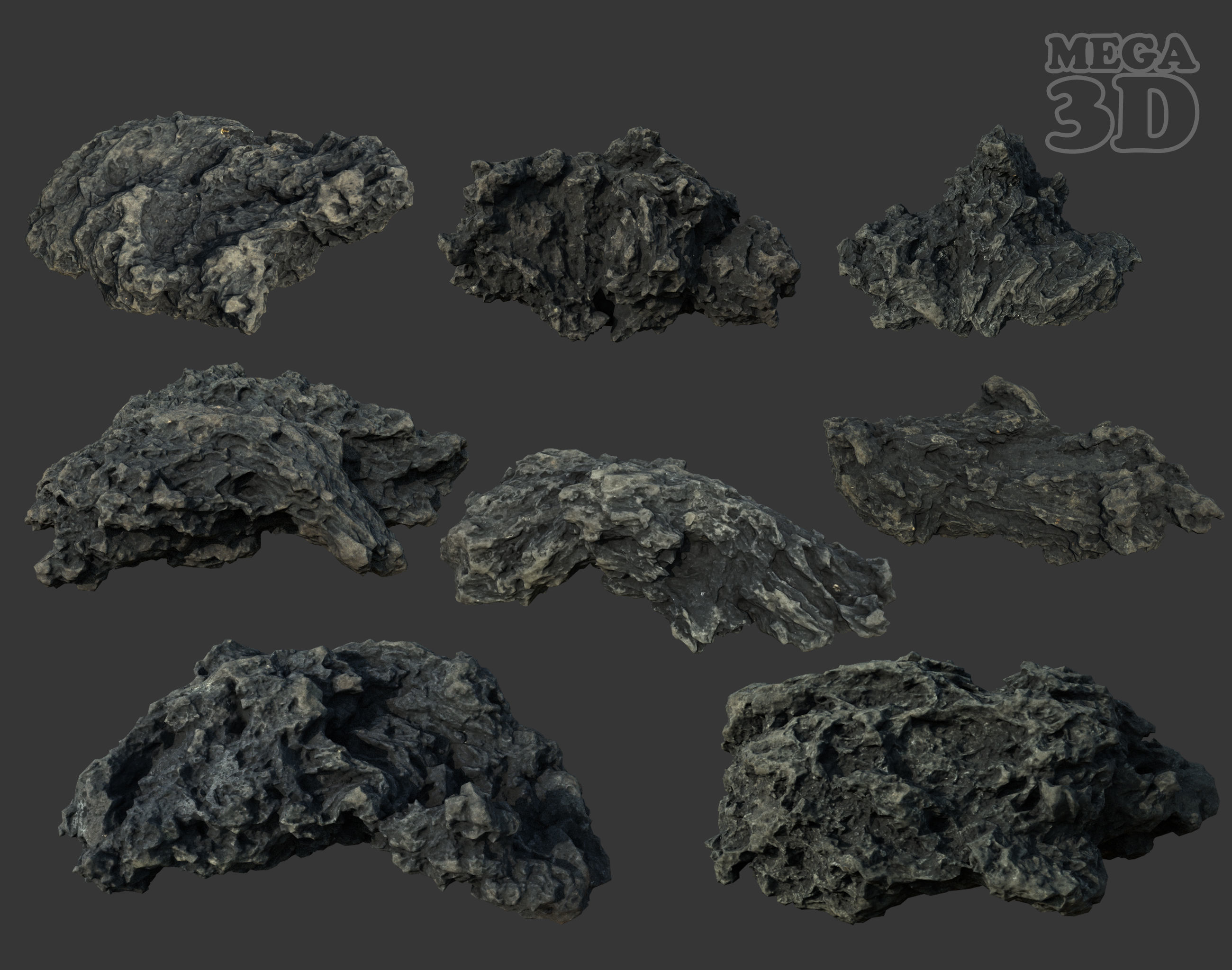 3D model Low poly Lava Rock Photogrammetry 220723 - Ultra HD 16K ...