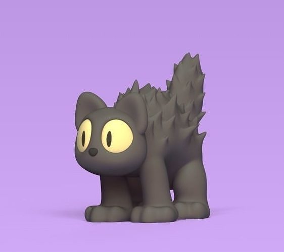 Scared Cat 3D model 3D printable | CGTrader