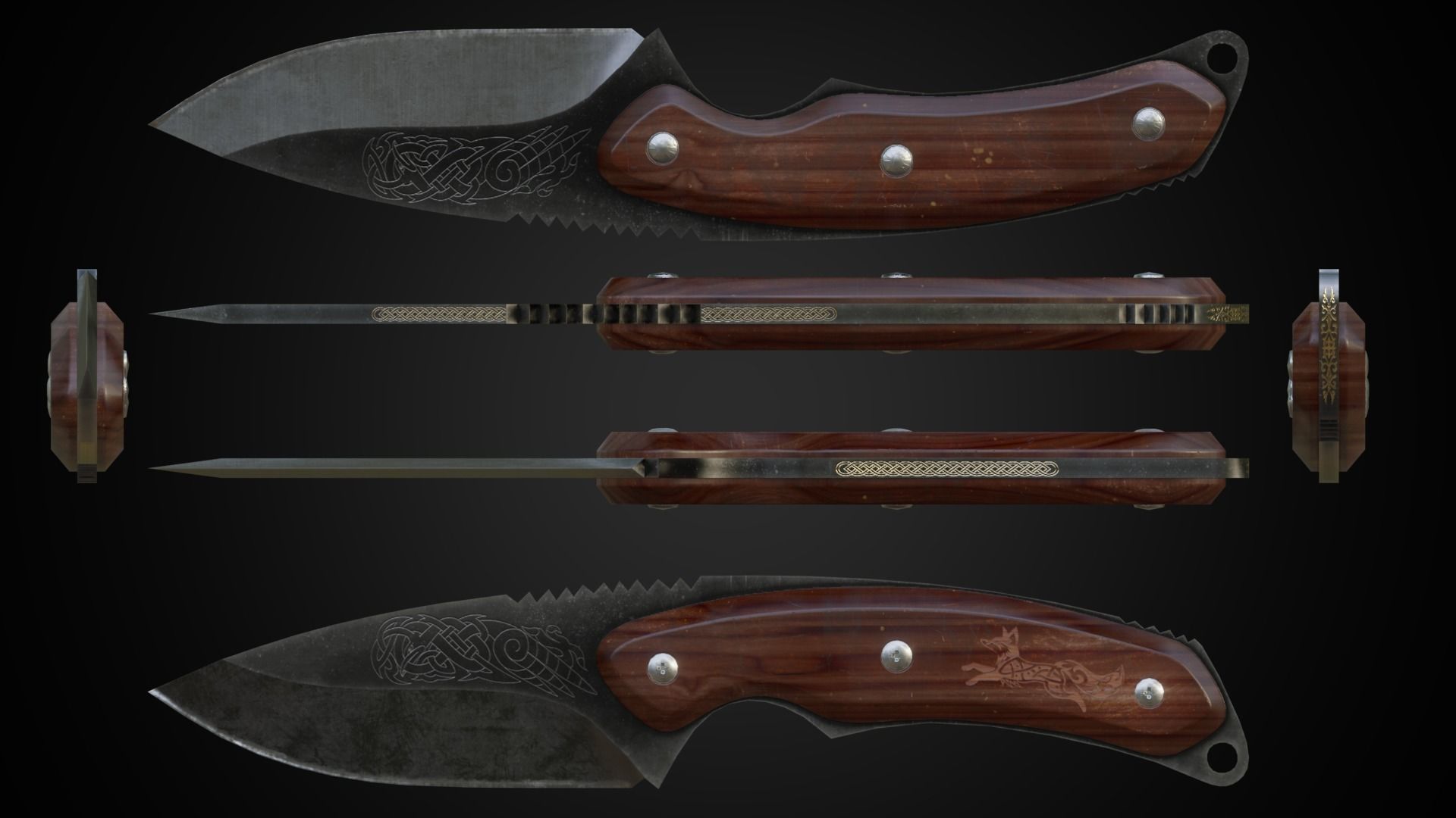 3D model Huntsman knife VR / AR / low-poly | CGTrader