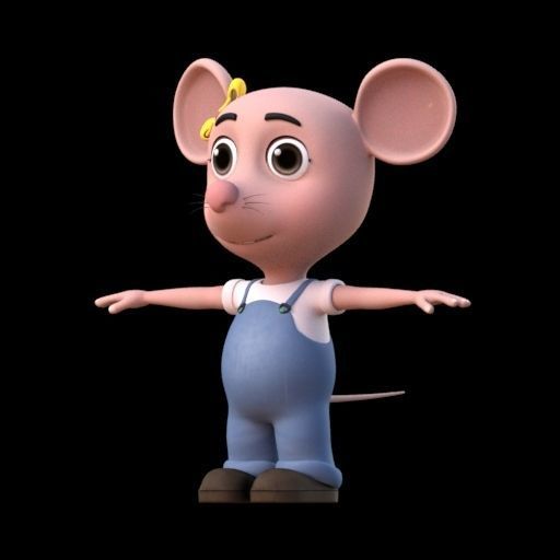 3D model Mouse Moosi Girl 3D Model VR / AR / low-poly | CGTrader