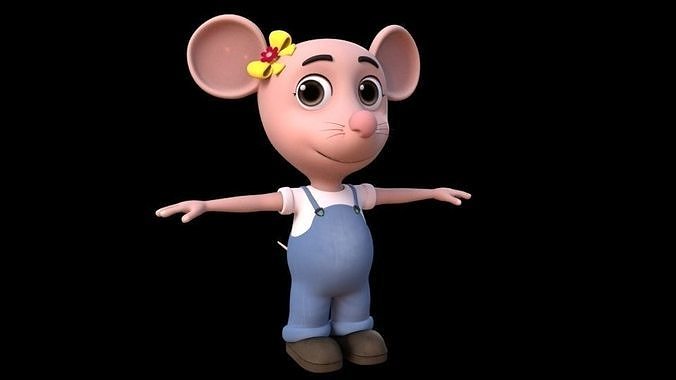 3D model Mouse Moosi Girl 3D Model VR / AR / low-poly | CGTrader
