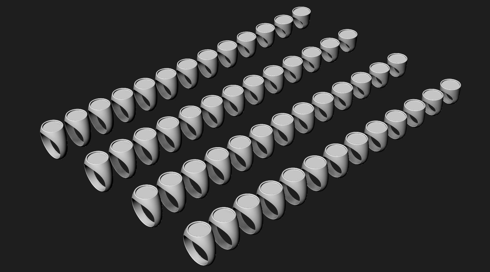 17 mm Signet ring Pack 3D model 3D printable | CGTrader