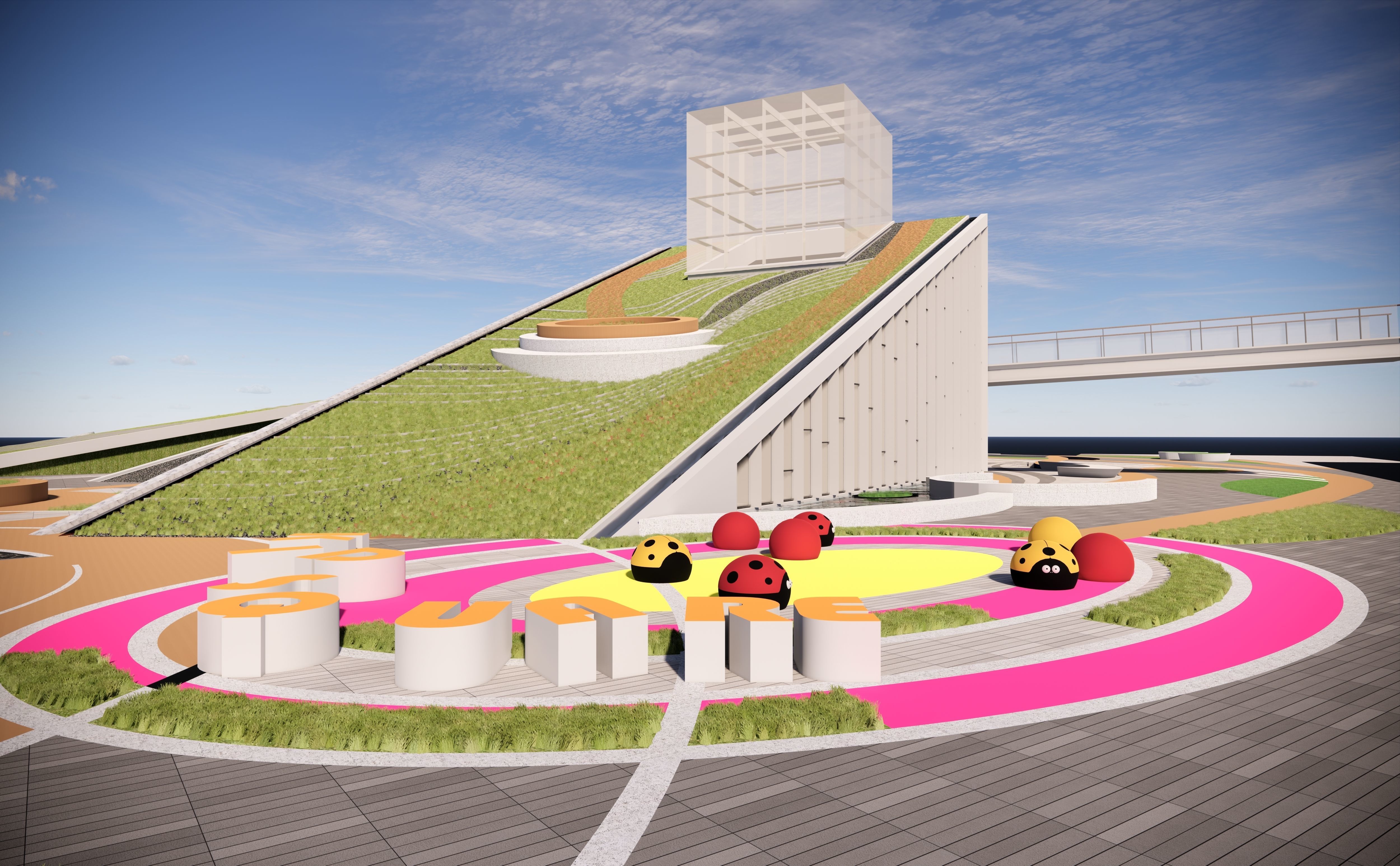 green slope-amusement park 3D model | CGTrader