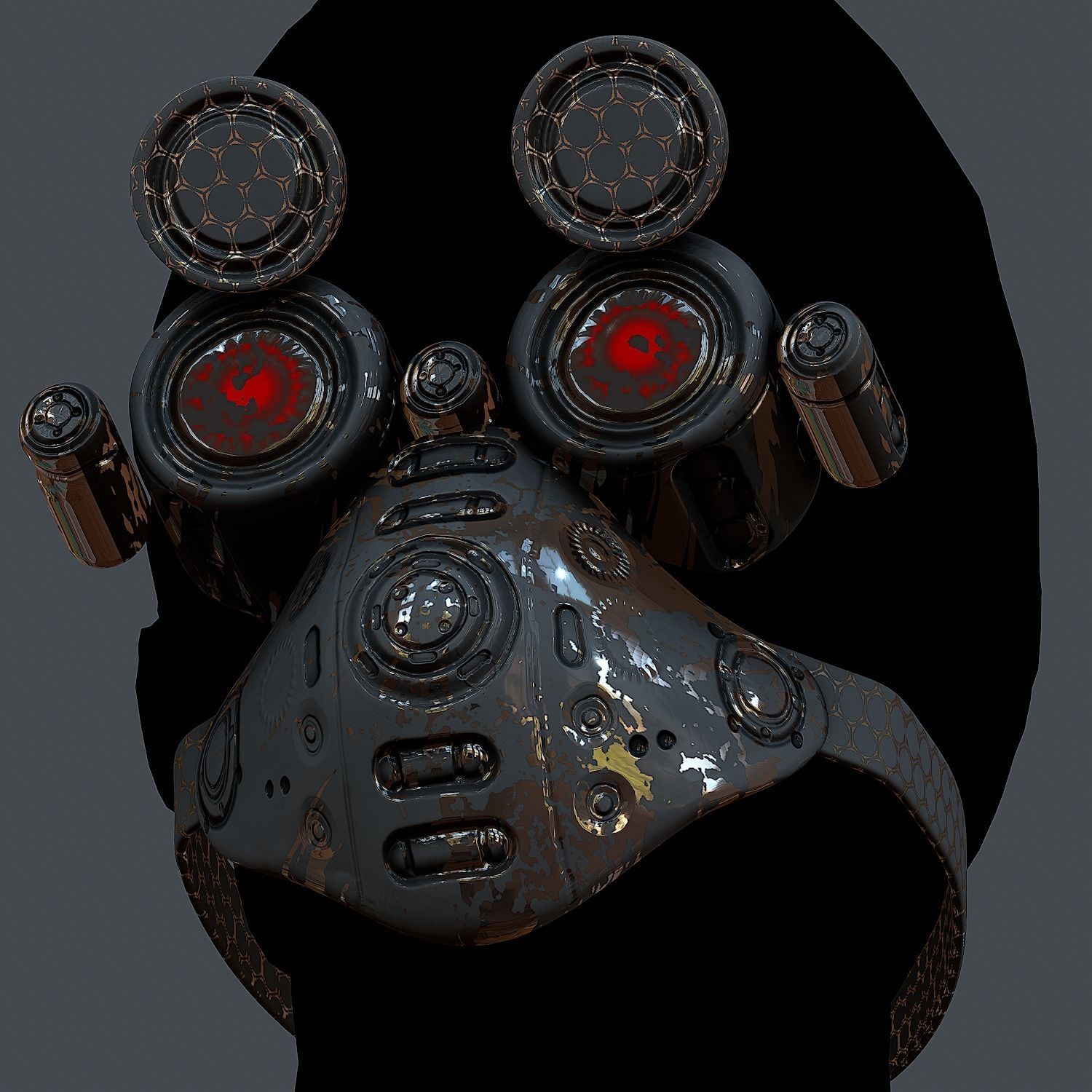 3D model Gas mask helmet 3d model scifi Low-poly Low-poly VR / AR / low ...