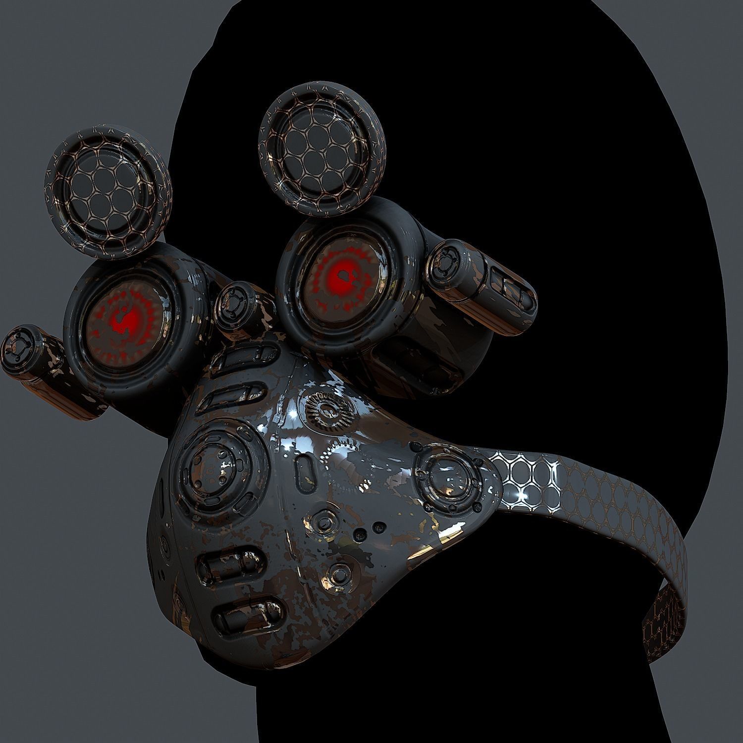 3D model Gas mask helmet 3d model scifi Low-poly Low-poly VR / AR / low ...