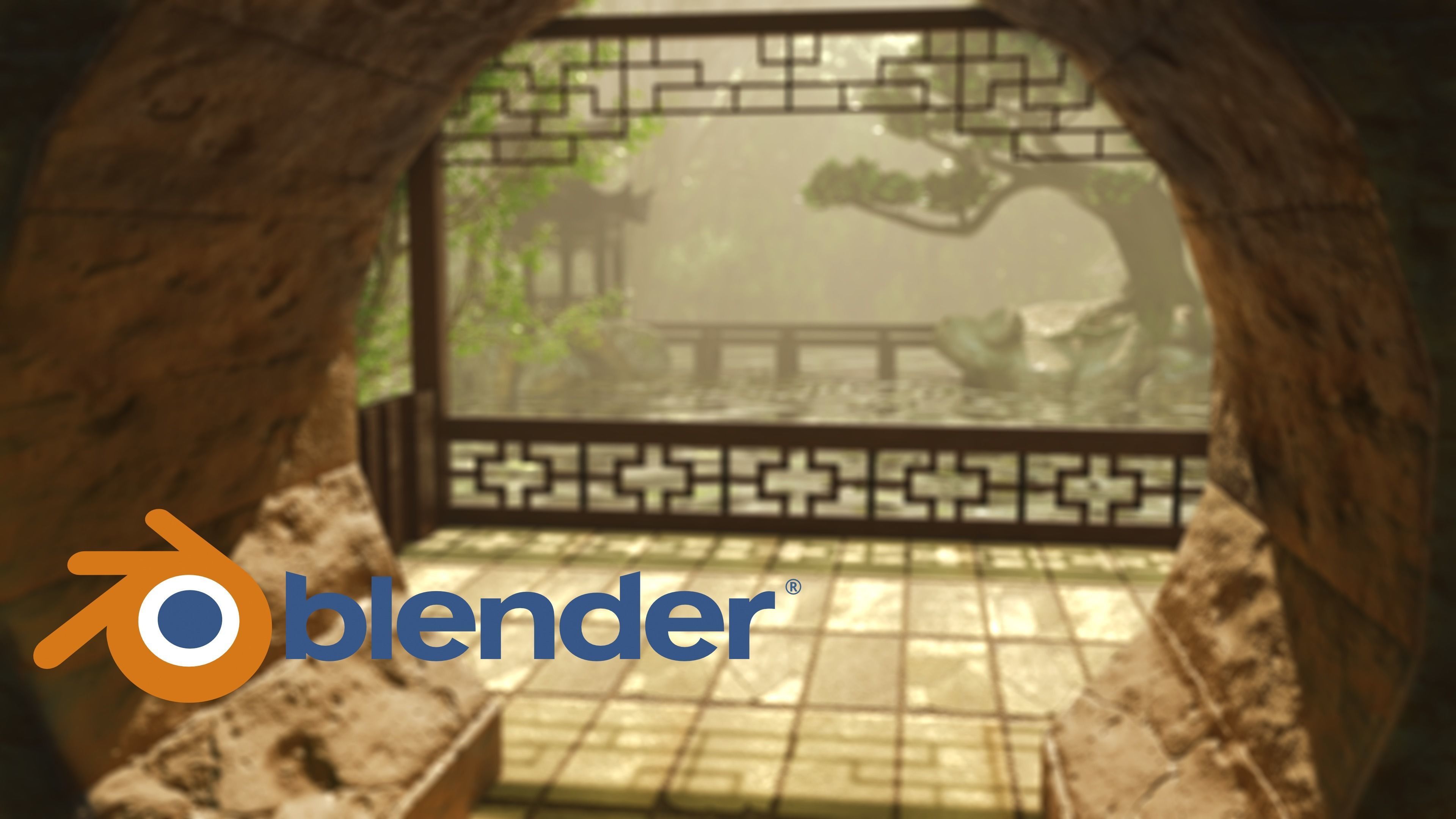 Scene Japanese Environment Tree PBR Assets Shrine Water 3D model | CGTrader