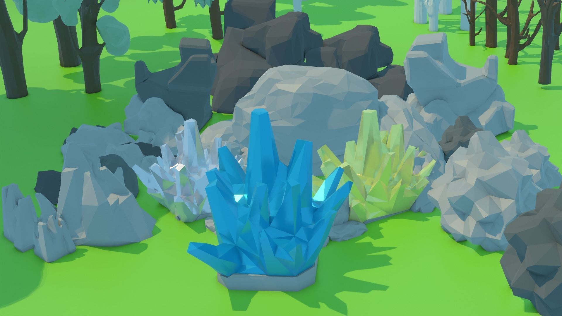 Low-Poly Stylized Nature Pack free VR / AR / low-poly 3D model | CGTrader
