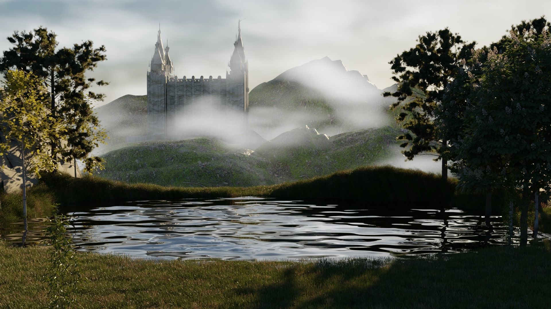 3d realistic fantasy landscape scene 3D model | CGTrader