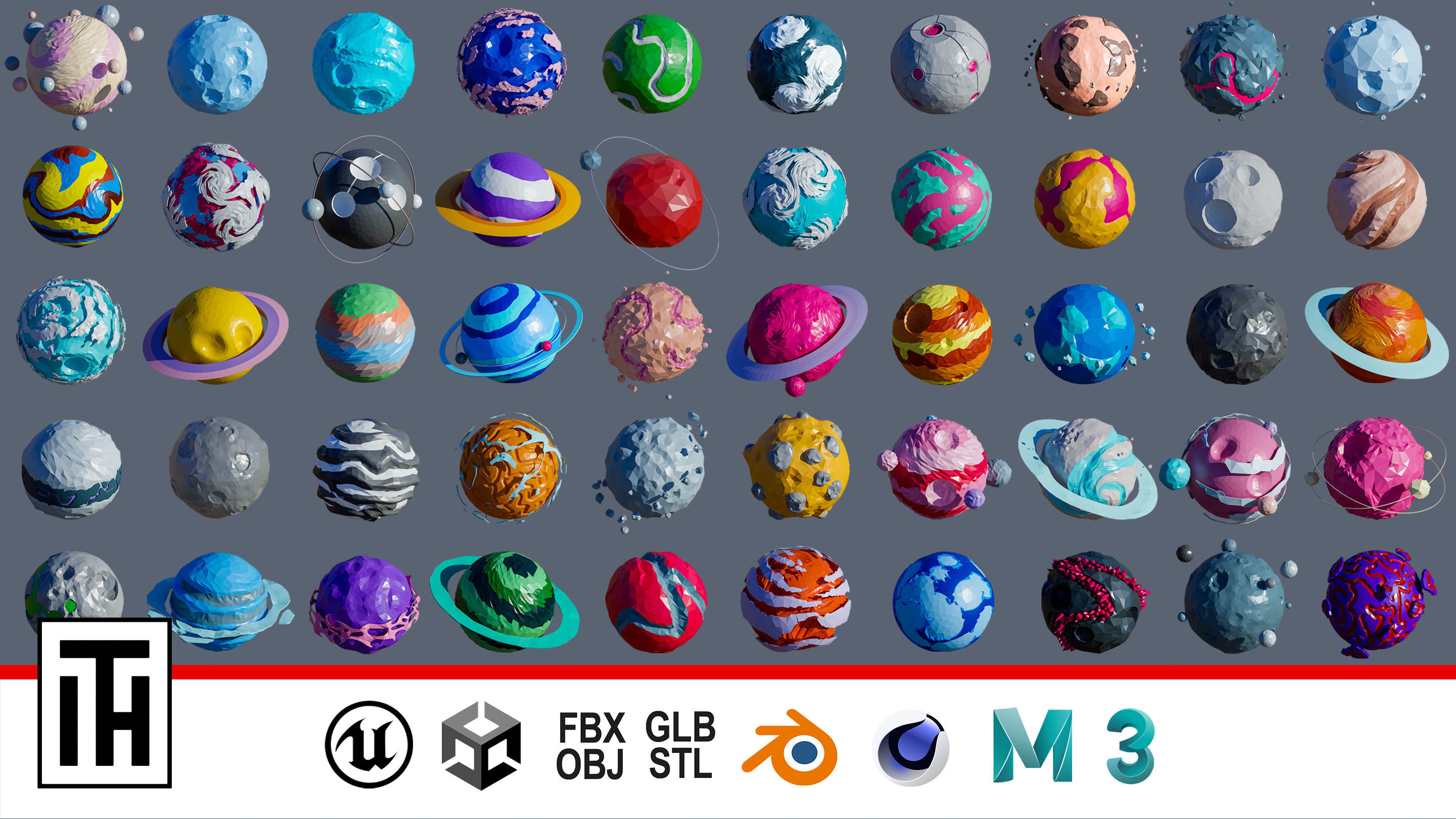 3D model Planets 1 VR / AR / low-poly | CGTrader