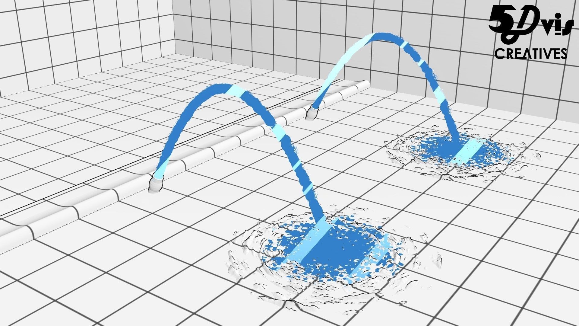 LUMION ANIMATED FOUNTAIN Jet arc fountain CHAMPAGNE FROTH FLOW 3D model ...