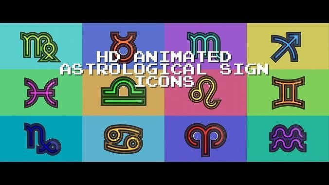 3D model Fully Animated 3D Astrological Sign Icon Pack in HD VR / AR ...
