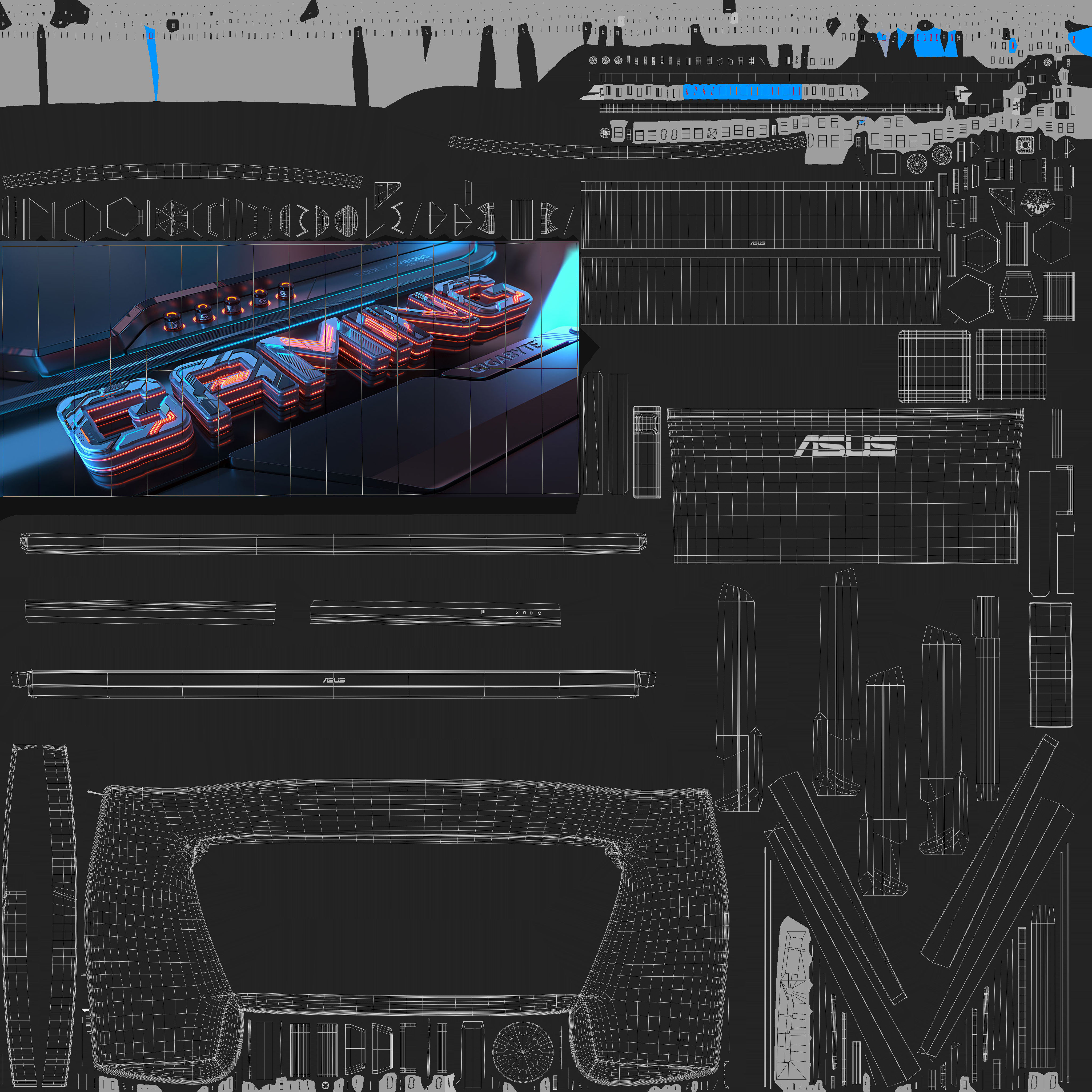 3D model Asus Tuff Gaming Monitor 3D Model VR VR / AR / low-poly | CGTrader