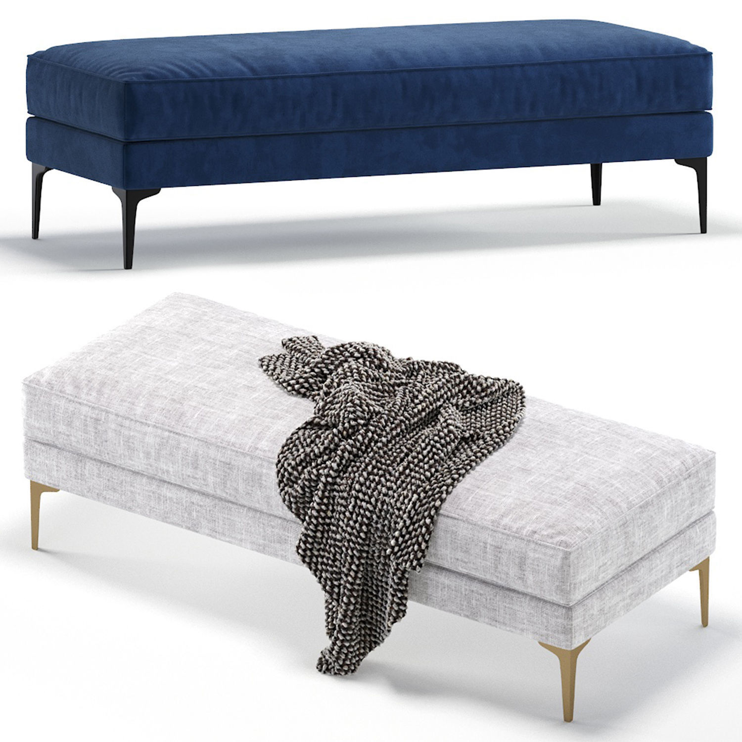 West Elm Andes Bench 6 Colors Version 3D model | CGTrader