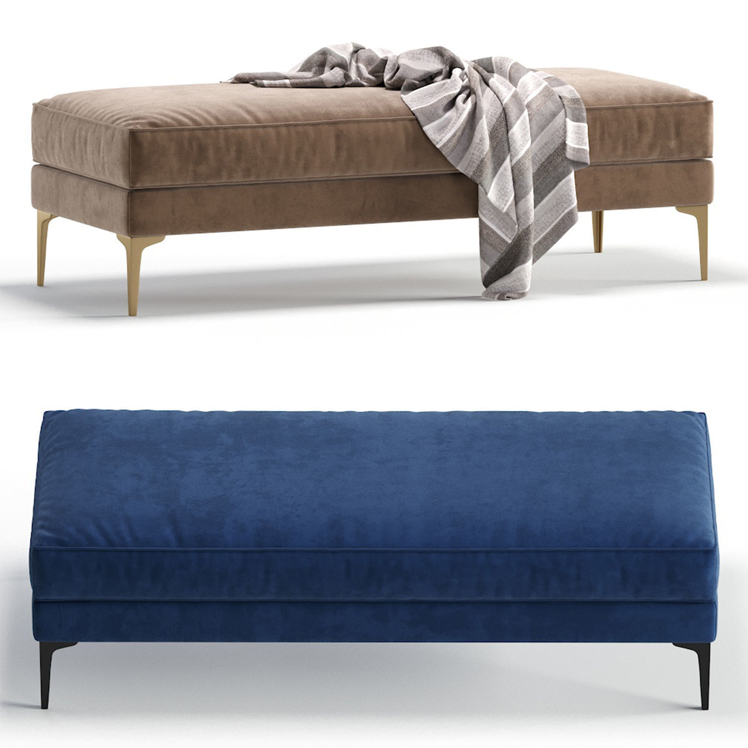 West Elm Andes Bench 6 Colors Version 3D model | CGTrader