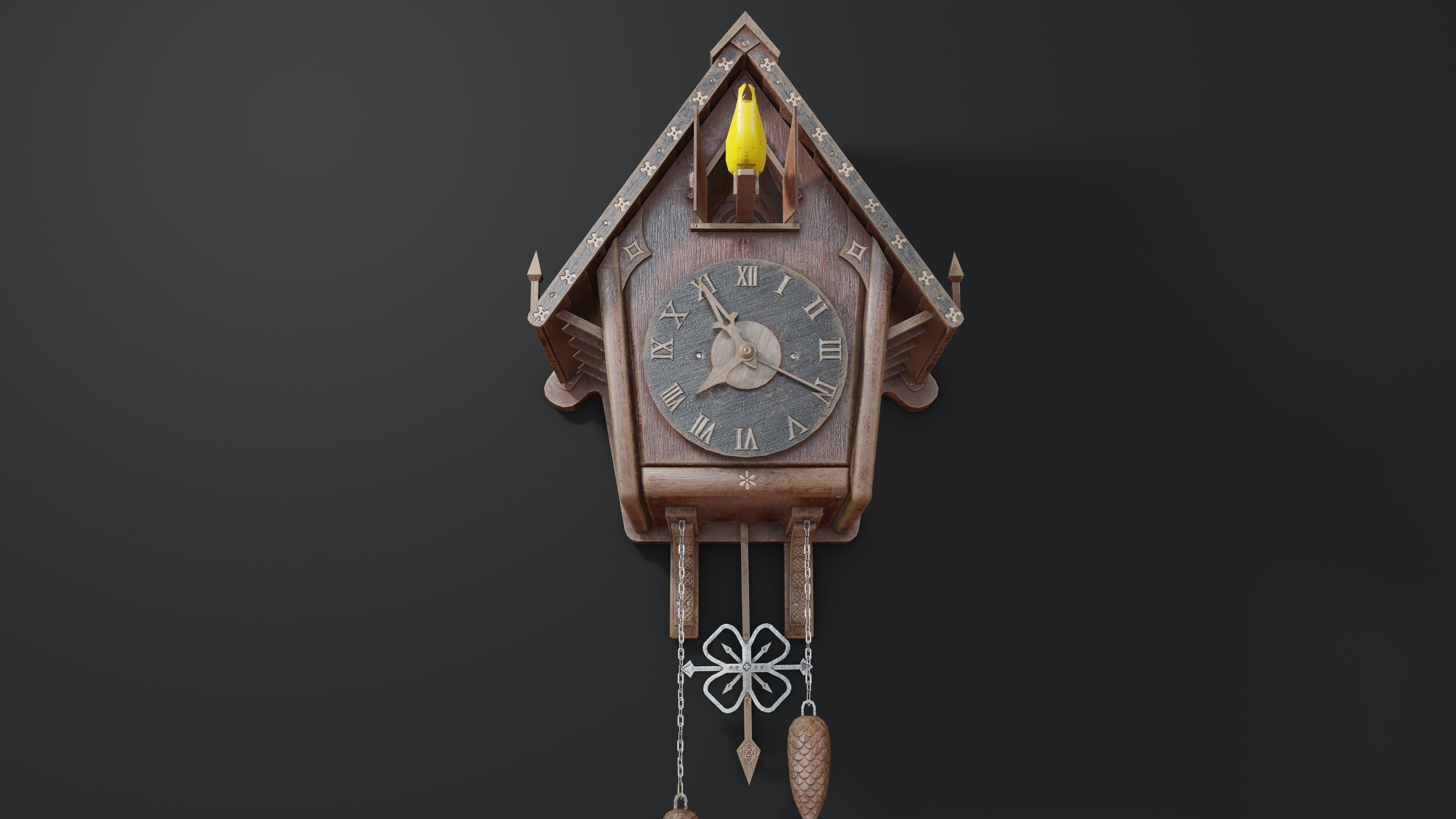 3D model Cuckoo Clock VR / AR / low-poly rigged animated | CGTrader