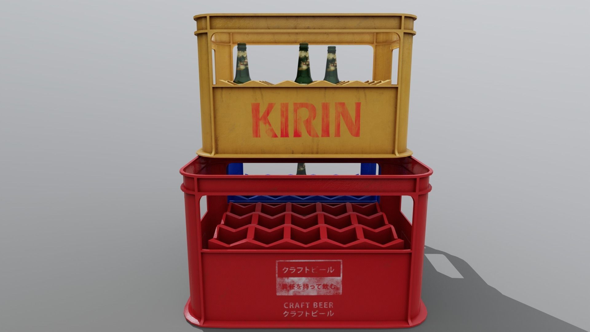 Beer crates and bottles 3D model | CGTrader