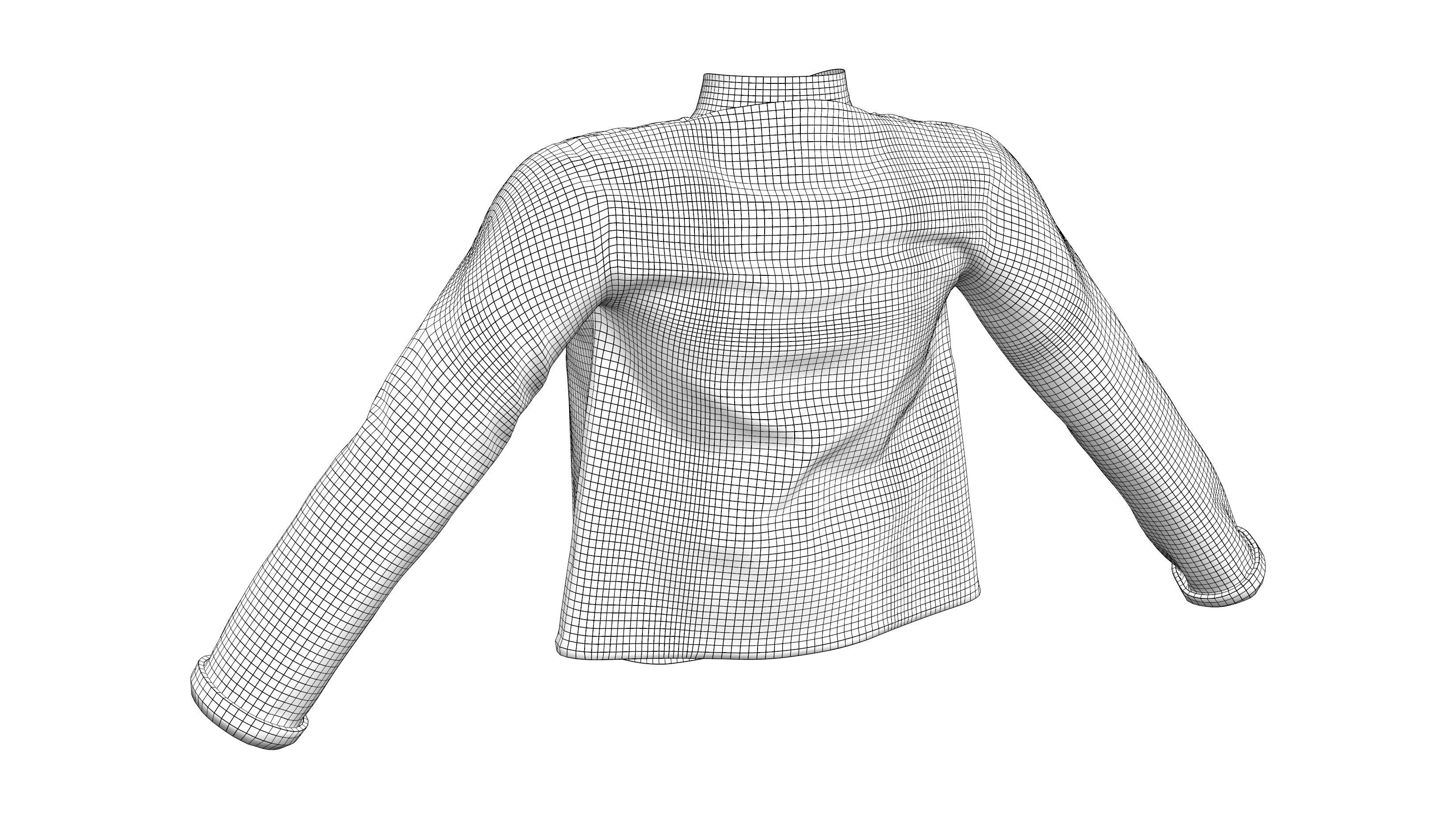 3D model Unbuttoned Cardigan Jacket With Shirt Under VR / AR / low-poly ...