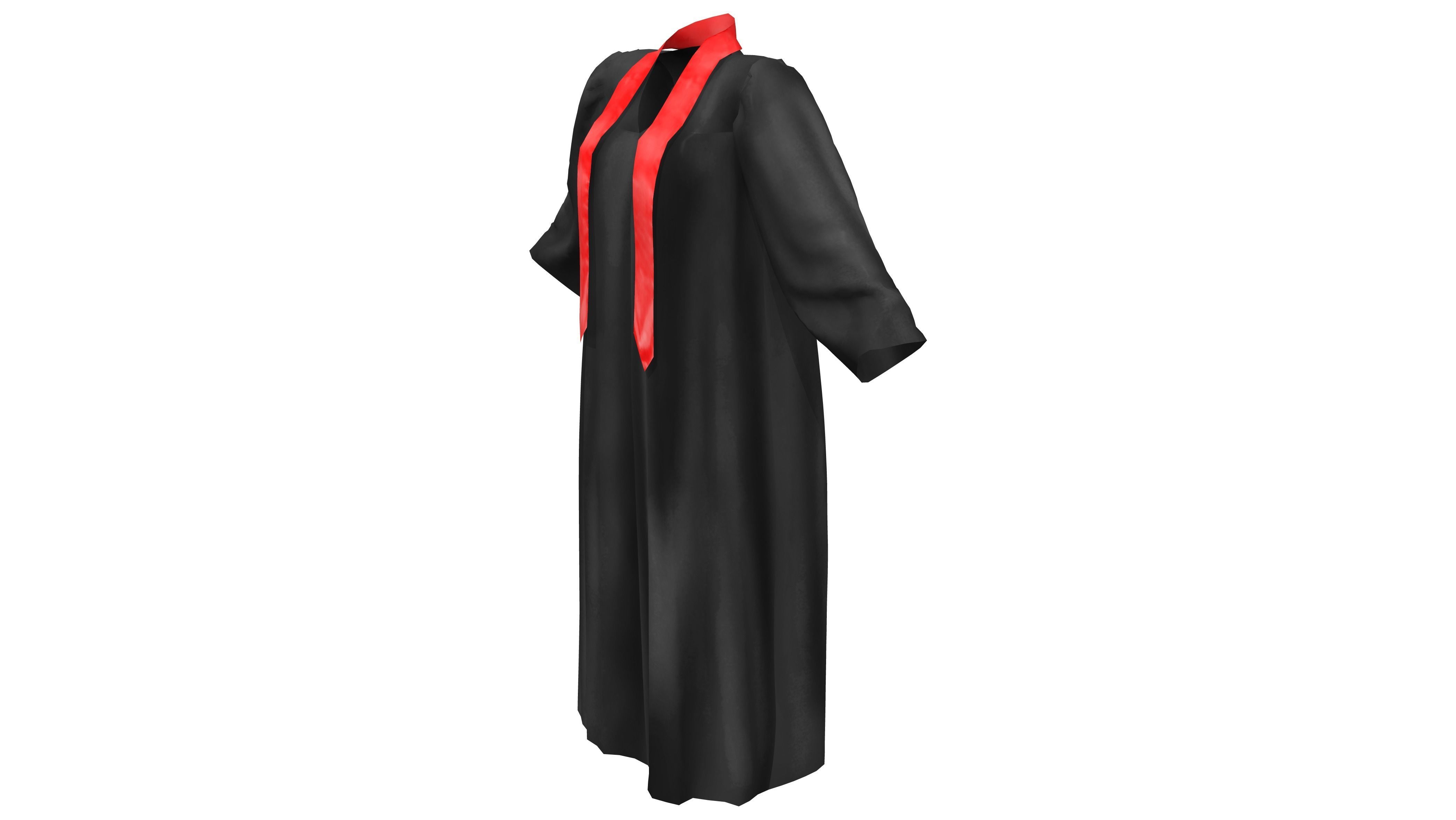 3D model Ladies Graduation Gown VR / AR / low-poly | CGTrader