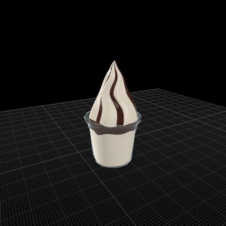 hazelnut chocolate sundae 3D model | CGTrader