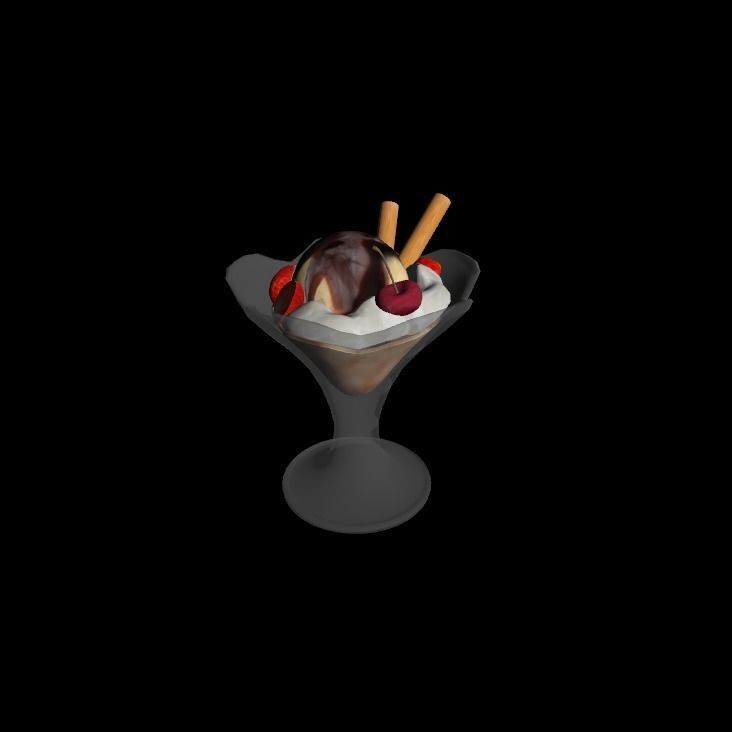 sundae with chocolate coulis 3D model | CGTrader