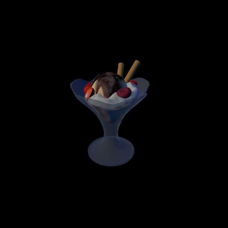 sundae with chocolate coulis 3D model | CGTrader