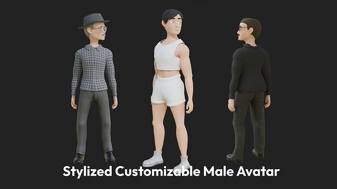 3D model Stylized Customizable Avatar - Male VR / AR / low-poly | CGTrader
