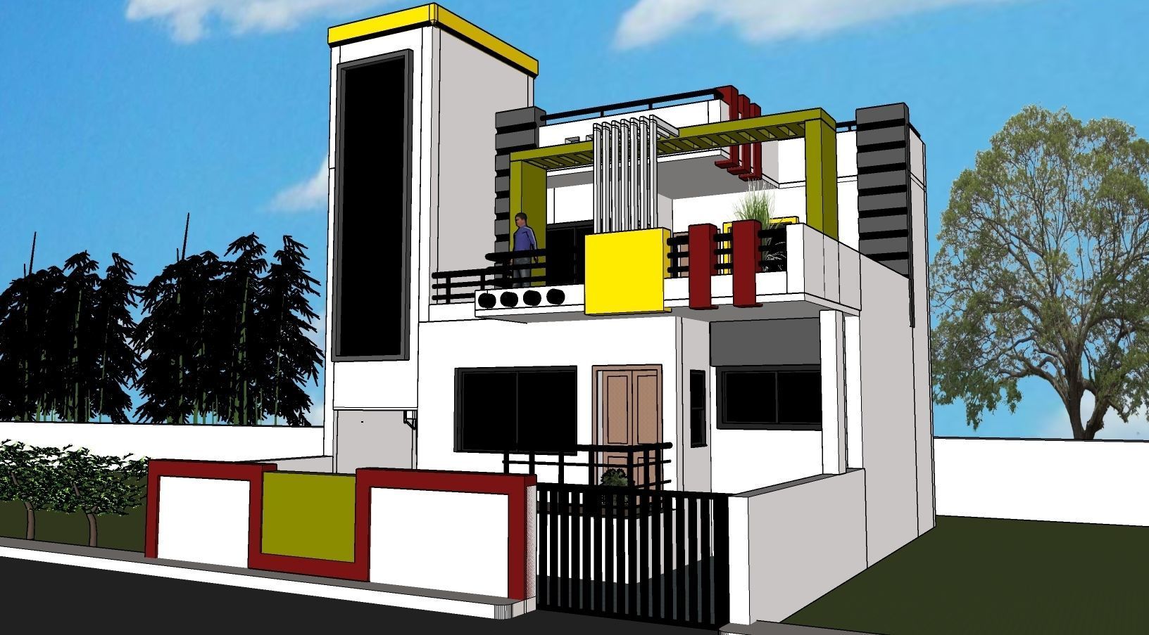 3D elevation of 2 storey building 3D model 3D printable | CGTrader