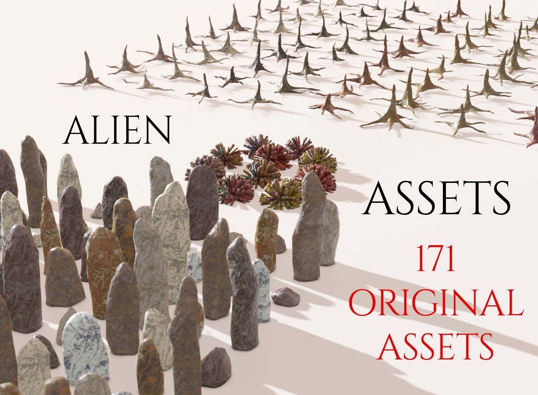 3D model Alien Extraterrestrial Assets 171 3D Models Rocks Plants ...