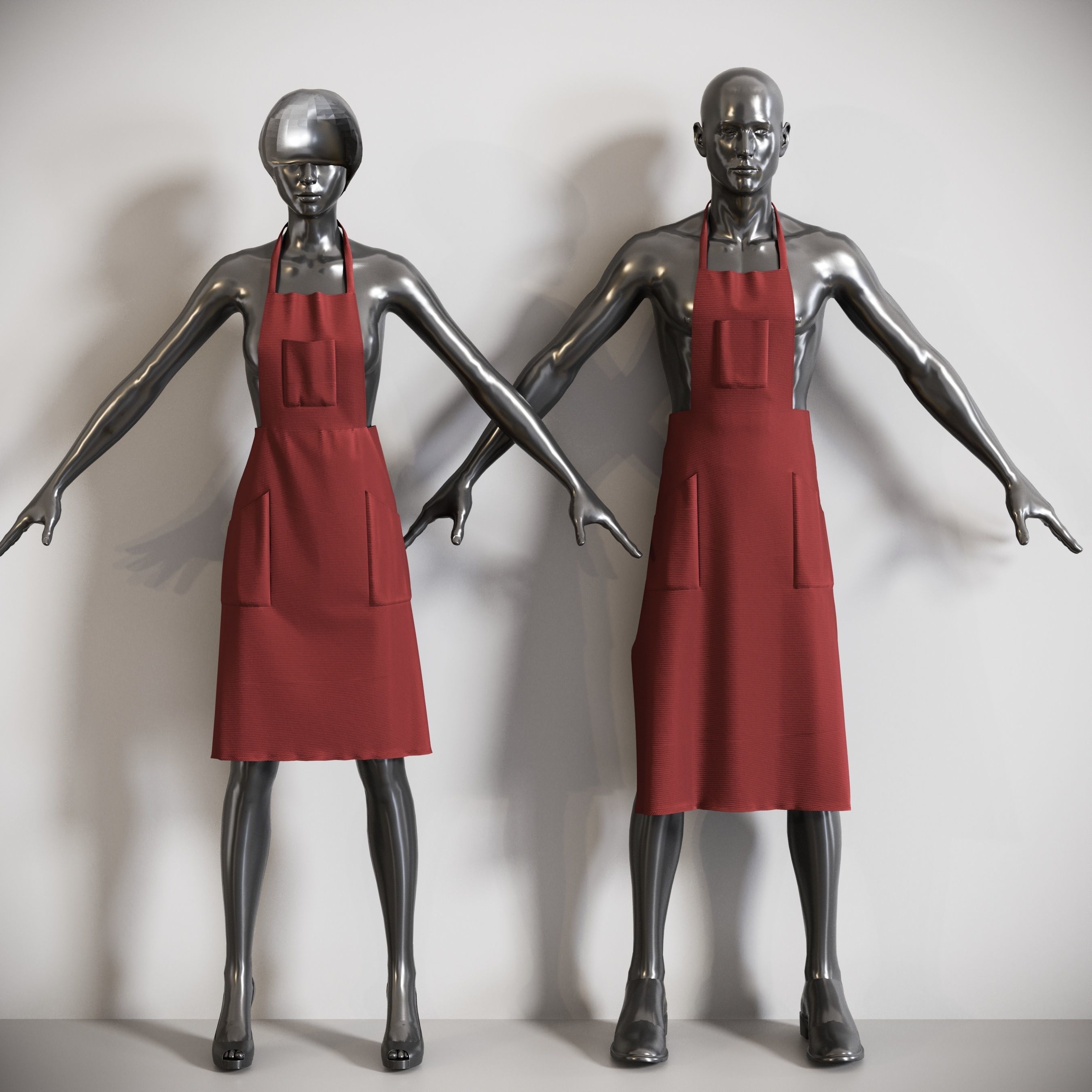 3D model APRON two mannequins wearing aprons VR / AR / low-poly | CGTrader