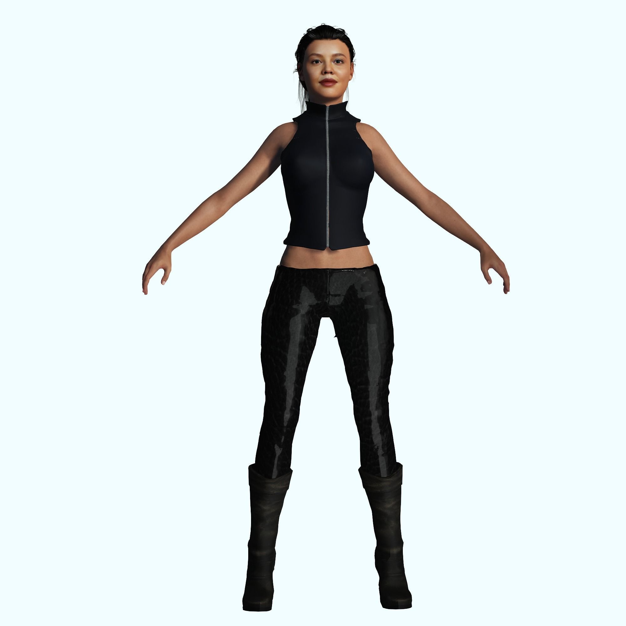 3d Model Tessa Thompson 3d Rigged Model Ready For Animation Vr Ar Low Poly Cgtrader