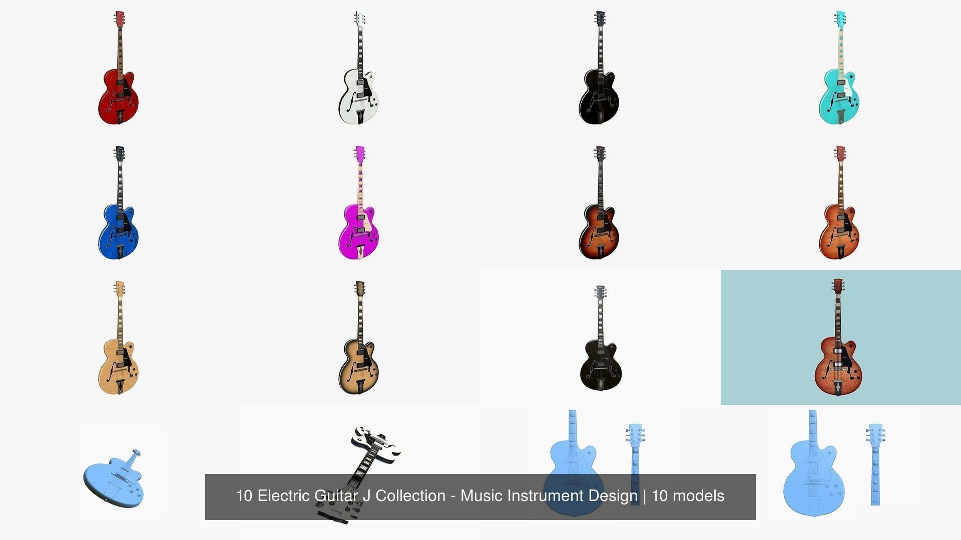 10 Electric Guitar J Collection - Music Instrument Design | CGTrader