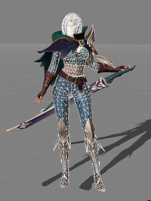 benedetta 3d female character holding sword 3D model animated rigged ...
