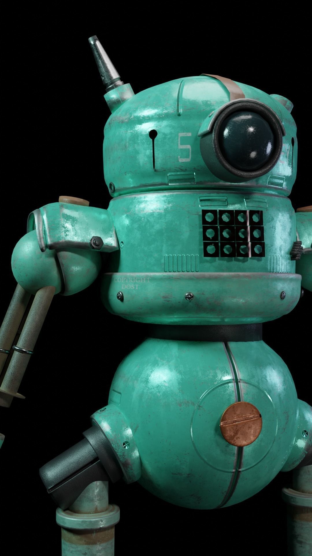 3D model 3D Metal Machine Robot - HighPoly VR / AR / low-poly | CGTrader