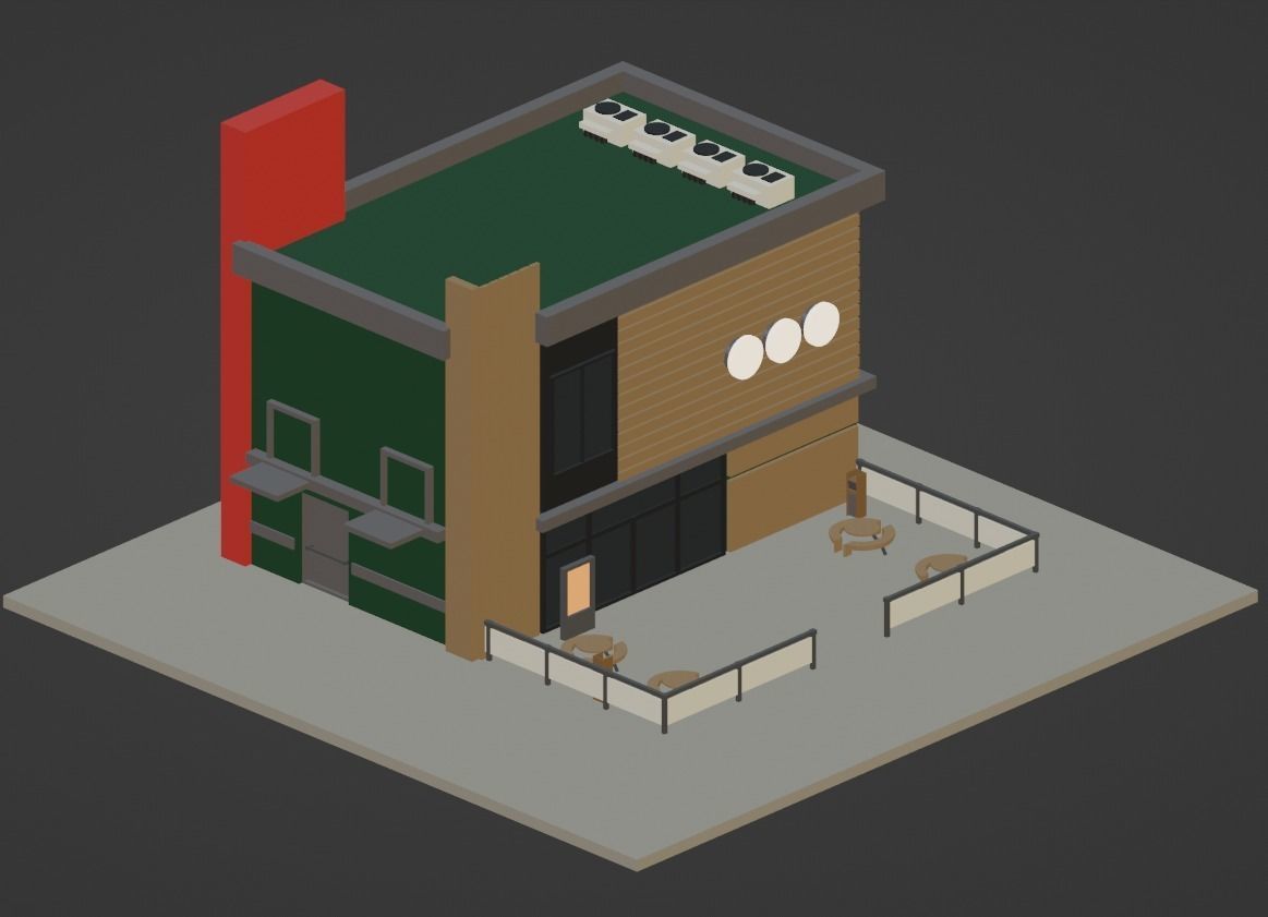 3D model Fast Food Restaurant VR / AR / low-poly | CGTrader