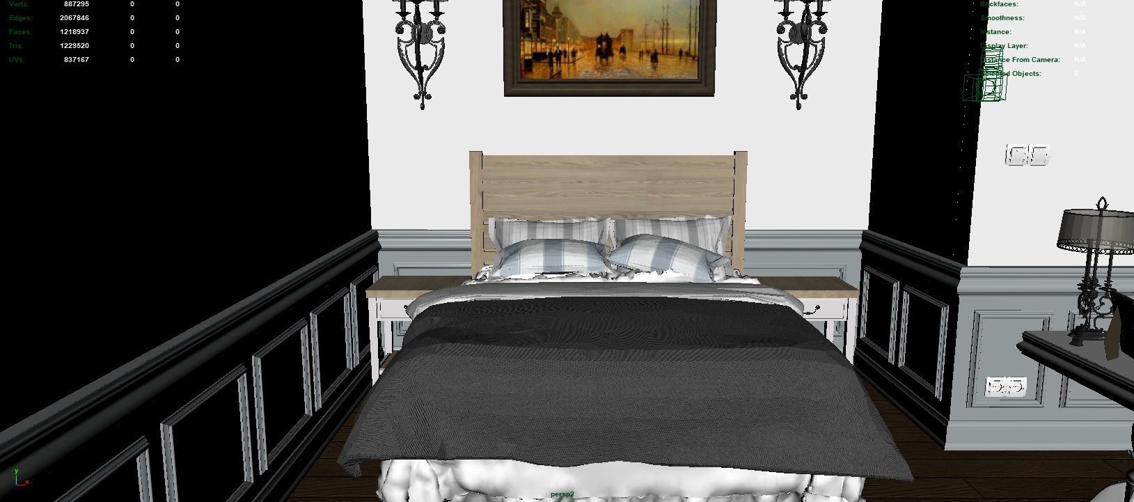 Grey Bedroom Interior Set free 3D model | CGTrader