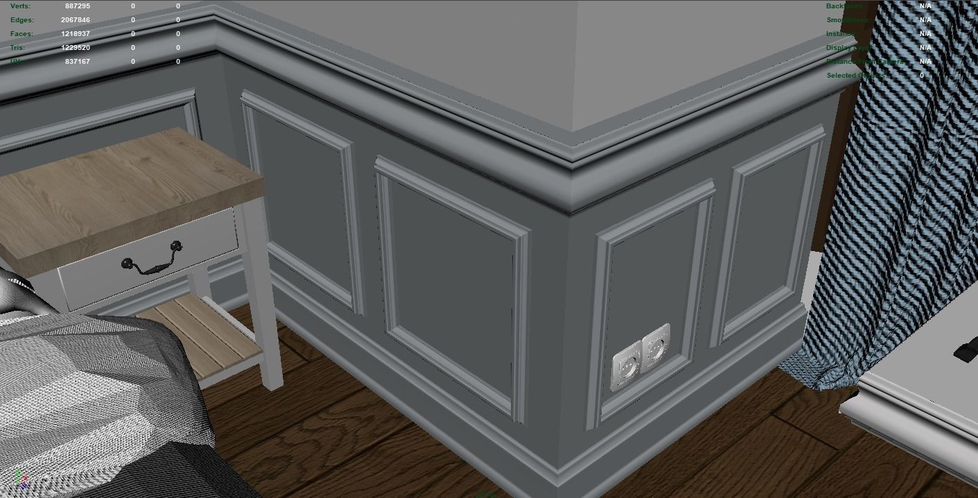 Grey Bedroom Interior Set free 3D model | CGTrader