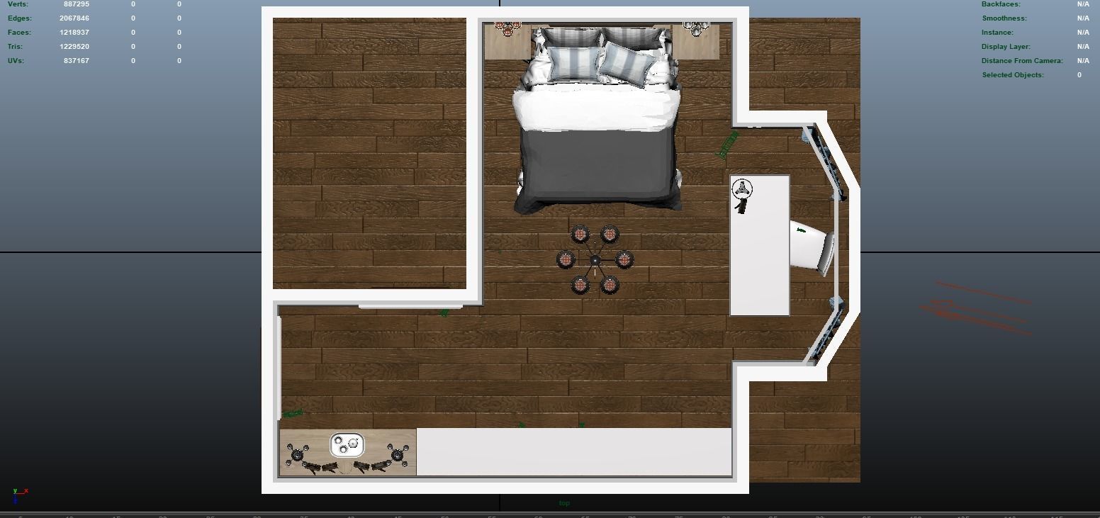 Grey Bedroom Interior Set free 3D model | CGTrader