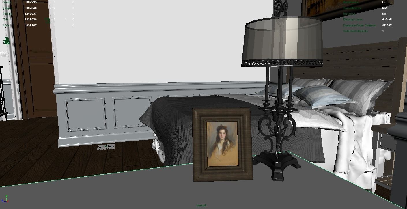 Grey Bedroom Interior Set free 3D model | CGTrader