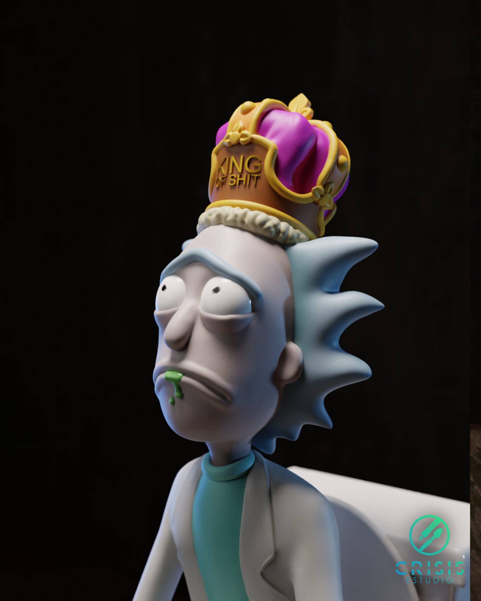 King of shit Rick and morty Fan Art Toy 3d print 3D model 3D printable ...