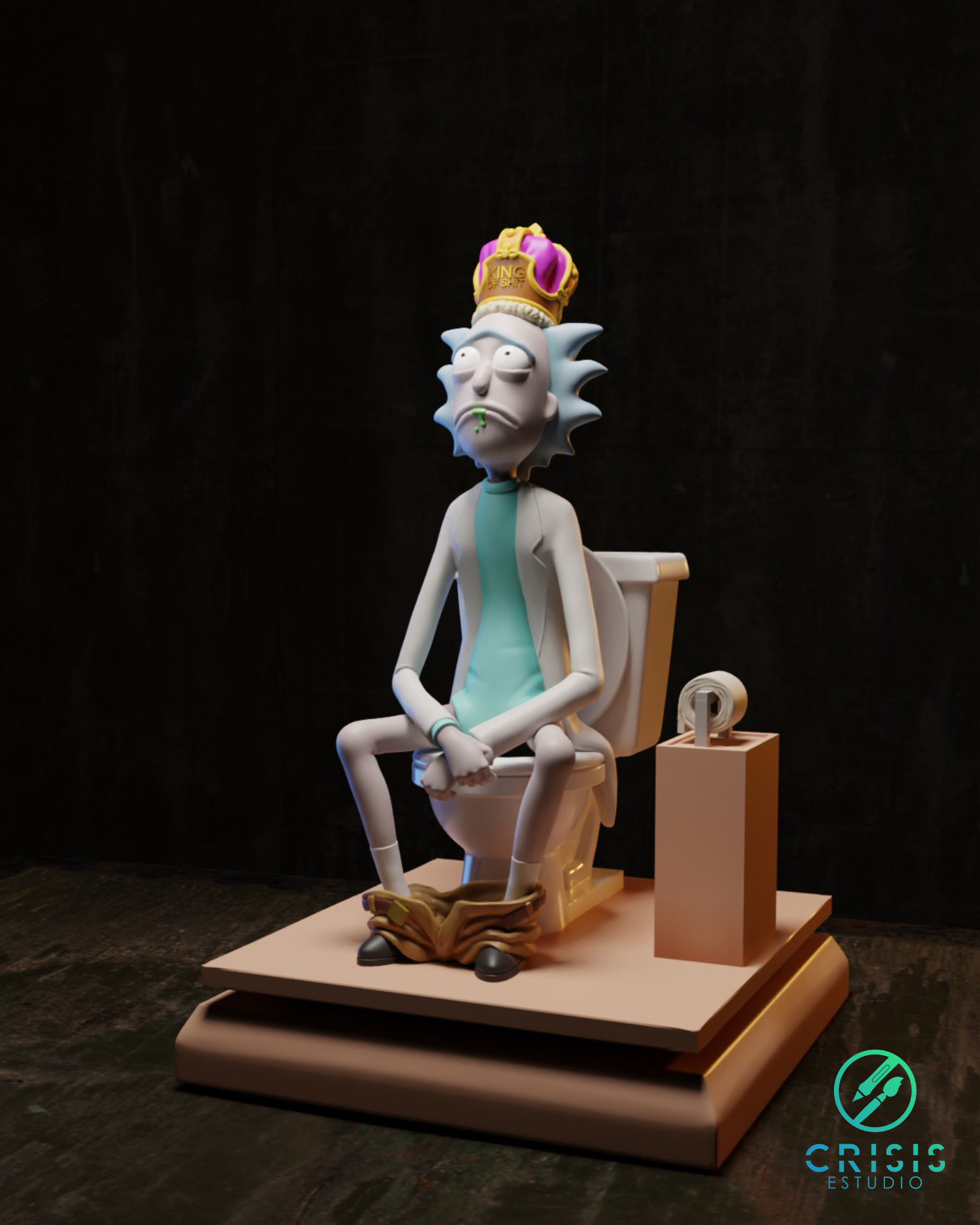 King of shit Rick and morty Fan Art Toy 3d print 3D model 3D printable | CGTrader