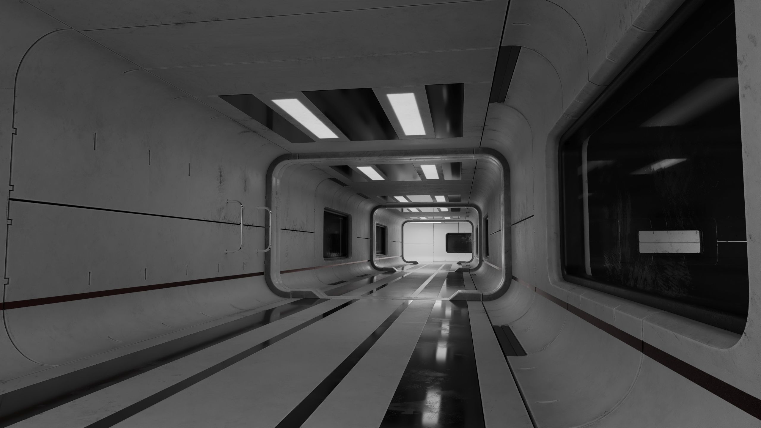 3D model Sci-Fi corridor VR / AR / low-poly | CGTrader