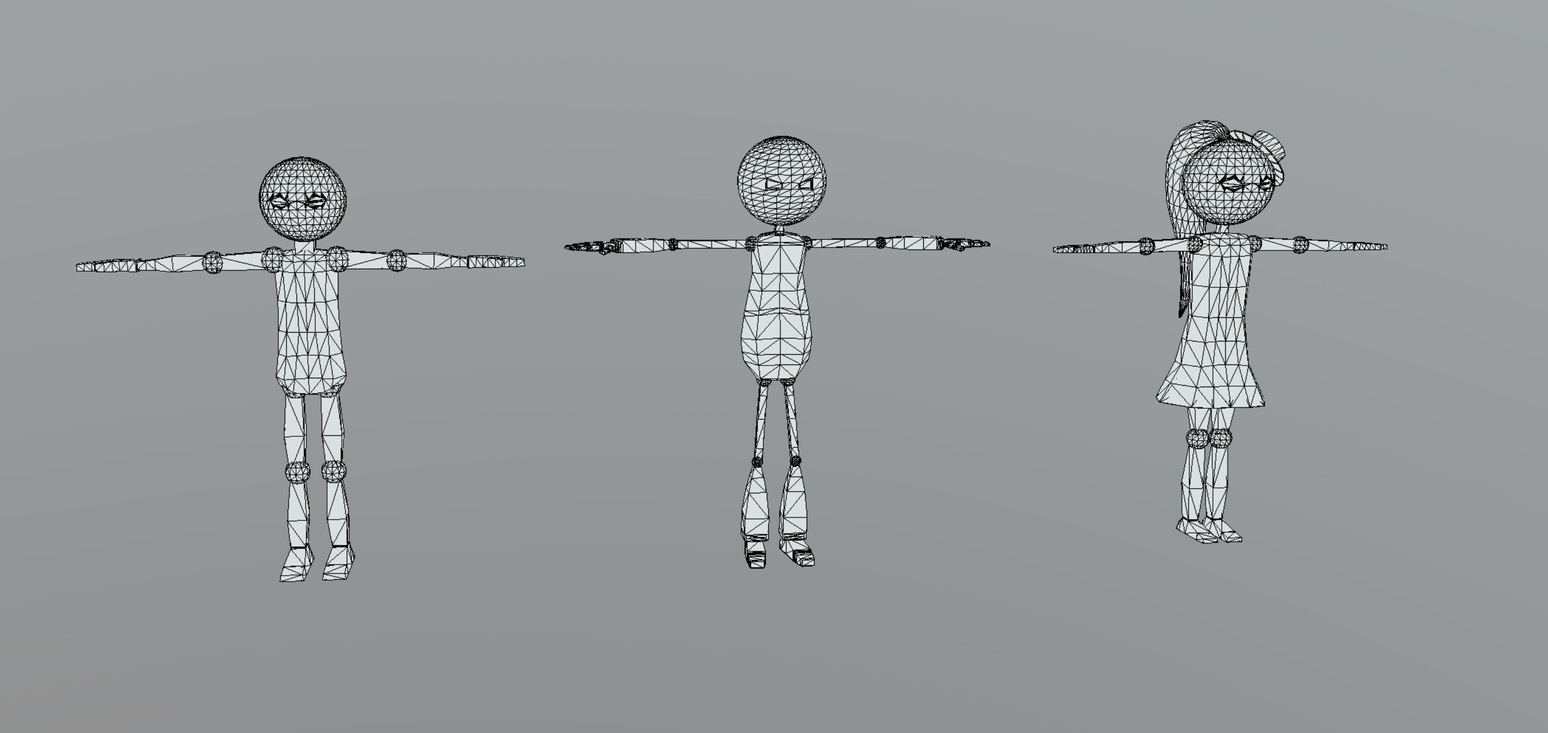 3D model Stickman character VR / AR / low-poly rigged animated | CGTrader