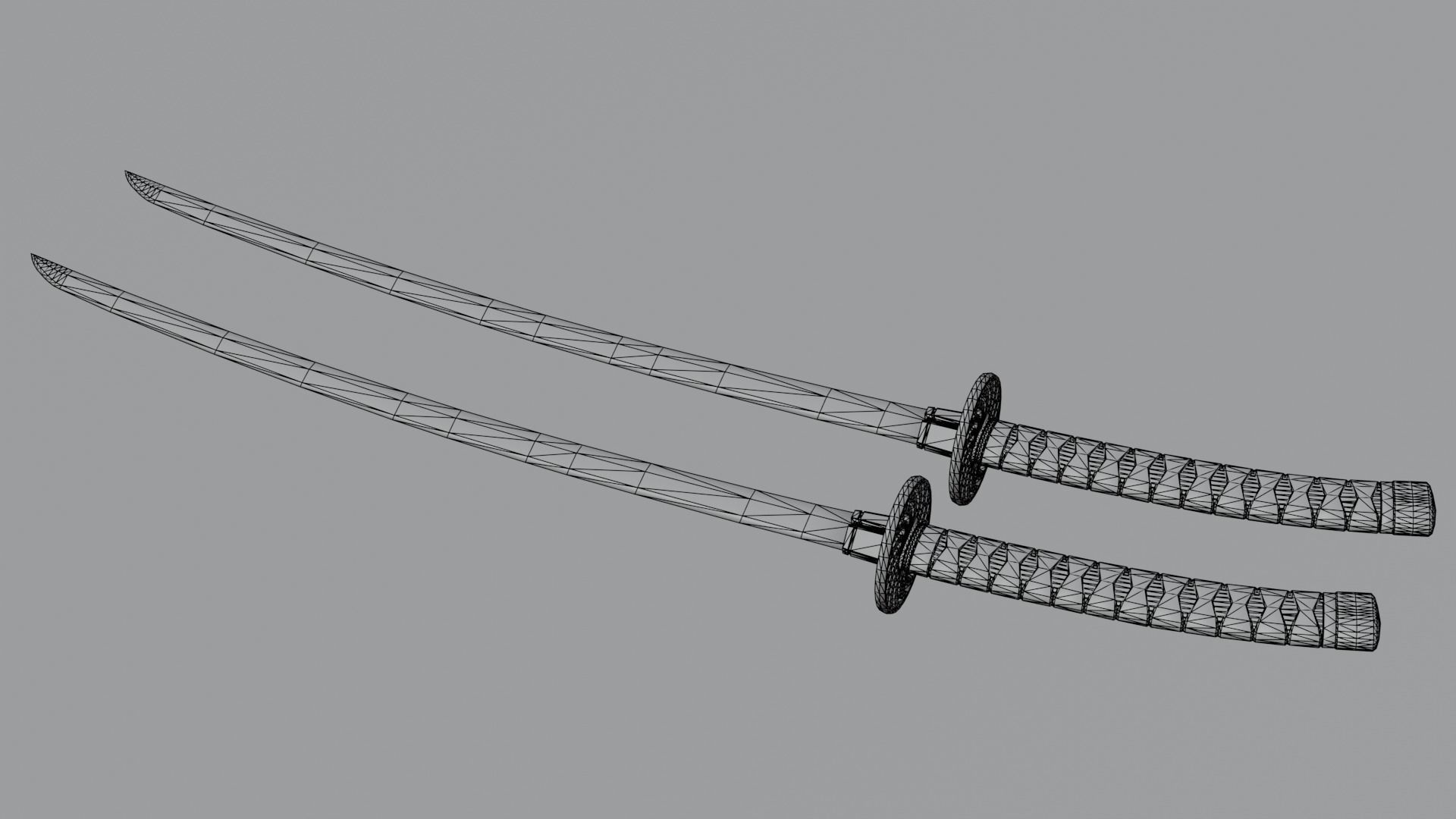 3D model Stylized Katana Asset with five skins low poly game ready VR ...