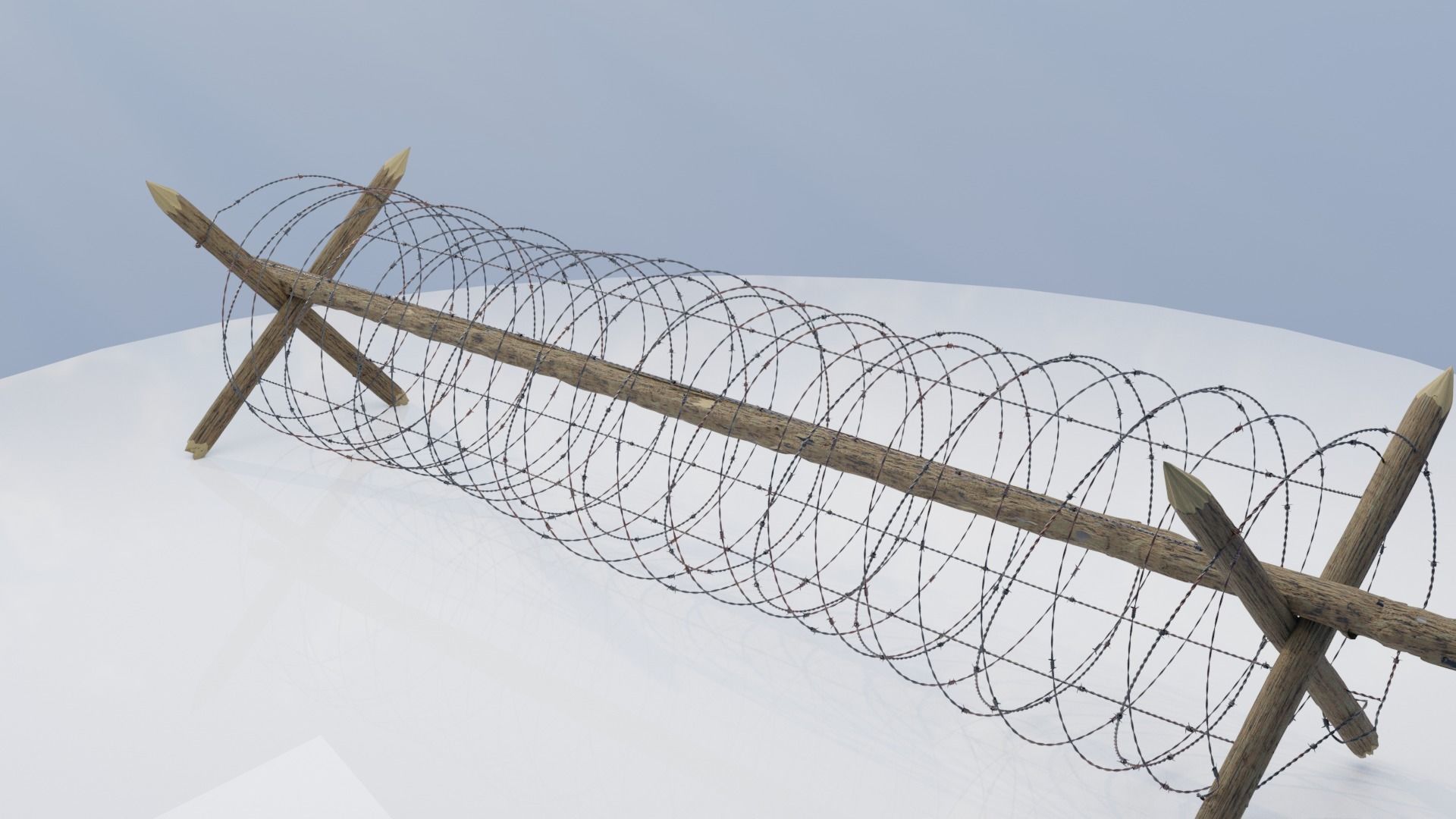 Barb wire anti infantry free 3D model | CGTrader