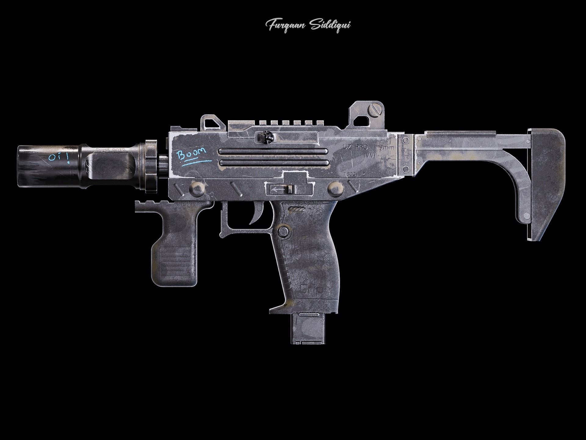 3D model UZI PBR Gun VR / AR / low-poly | CGTrader