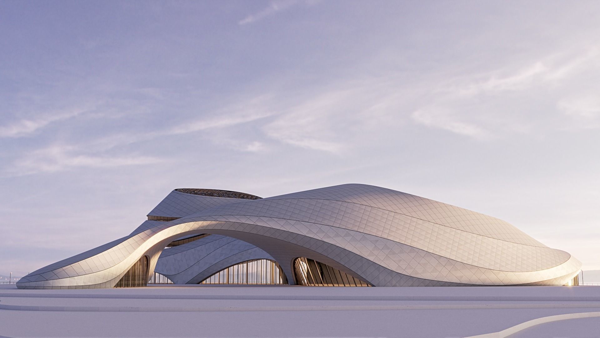 Futuristic building collection 4x 11 | CGTrader