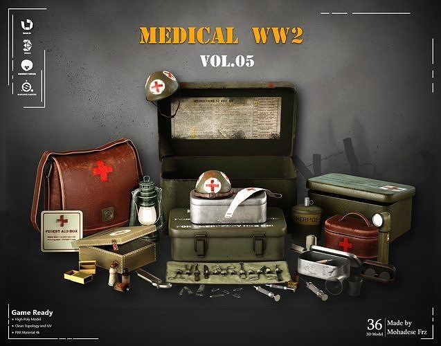 36 Medical WW12 High Poly - VOL 01 - Game Ready 3D model | CGTrader