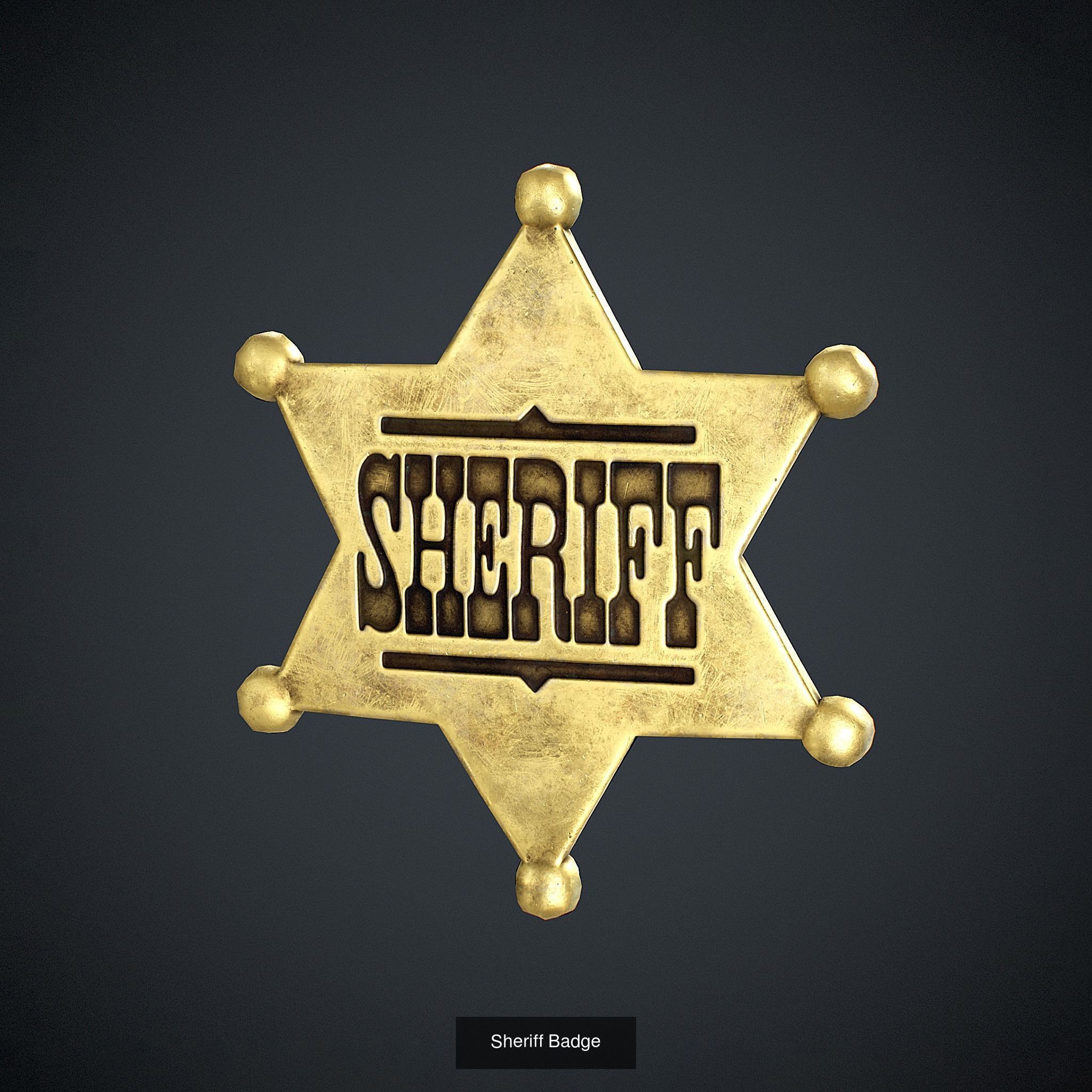 3D Model Collection Low poly Badges gold sheriff badge VR / AR / low-poly | CGTrader