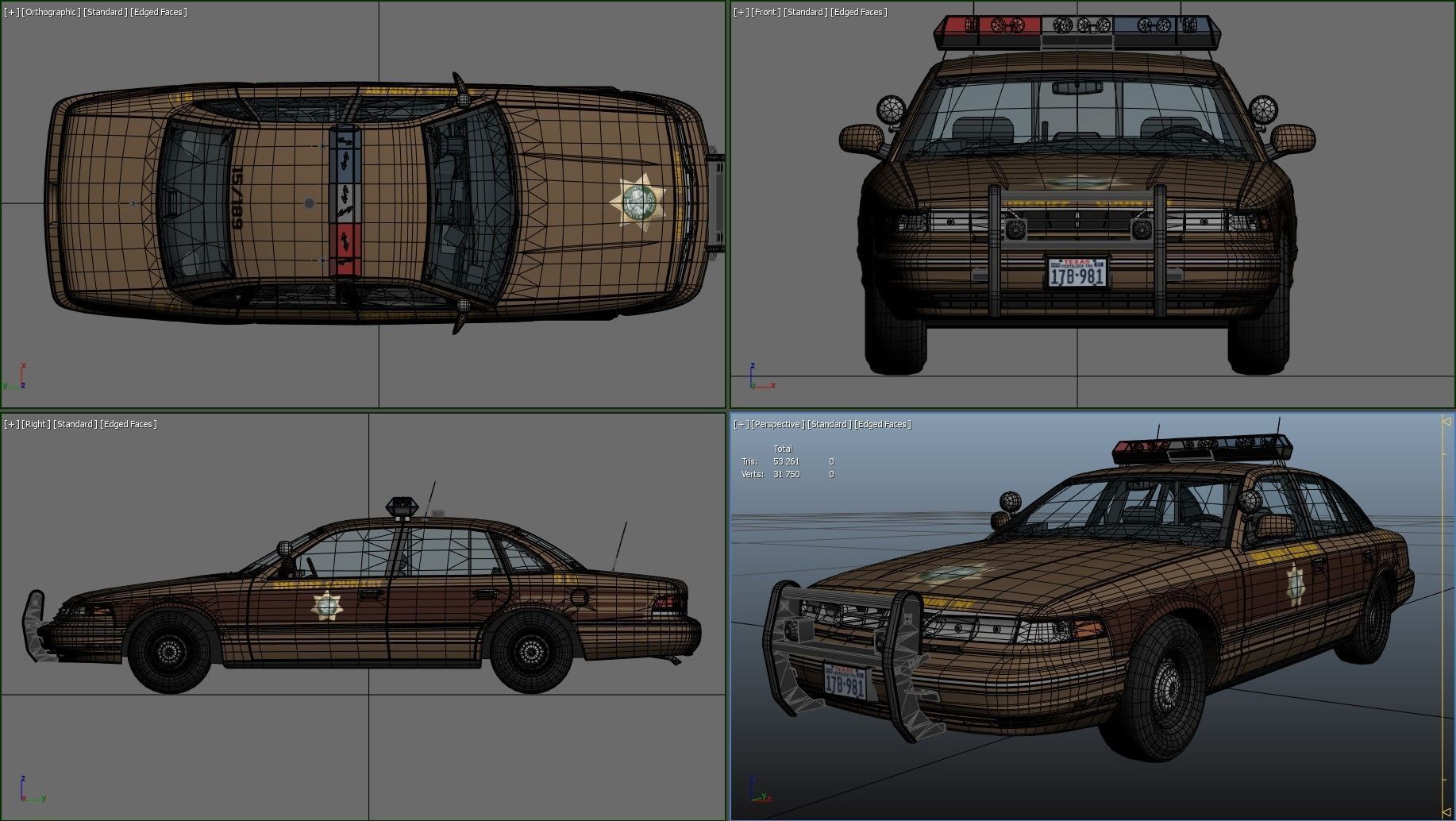 3D model American sheriff police car VR / AR / low-poly | CGTrader